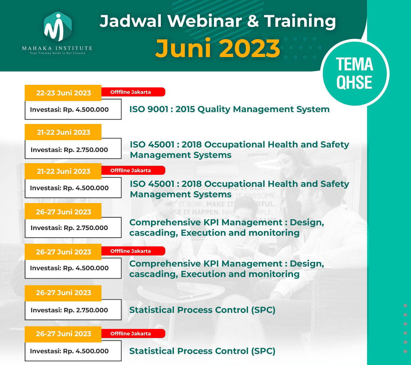 Jadwal Training 2023 - Mahaka Institute